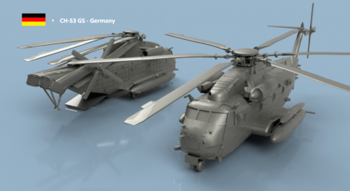 L'Arsenal 2.0 3D144263DEP Sikorsky CH-53 GS Germany unfolded blades - 3D printing (1 helicopter)