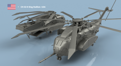 L'Arsenal 2.0 3D144266DEP Sikorsky CH-53 K King Stallion US unfolded blades - 3D printing (1 helicopter)