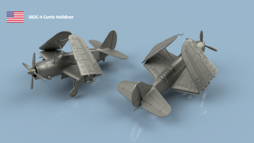 L'Arsenal 2.0 3D100484 Curtiss SB2C-4 Helldiver folded wings - 3D printing (1 plane)