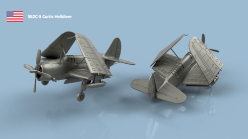 L'Arsenal 2.0 3D100486 Curtiss SB2C-5 Helldiver folded wings - 3D printing (1 plane)
