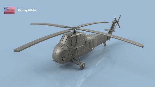 L'Arsenal 2.0 3D100530DEP Sikorsky UH-34 J US Navy unfolded blades - 3D printing (1 helicopter)