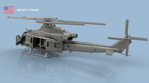 L'Arsenal 2.0 3D100607PLINT Bell UH-1 Y Venom folded blades with interior details - 3D printing (1 helicopter)