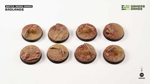 GamersGrass GGB-BLR28 Badlands Bases - Round 28mm (x8)