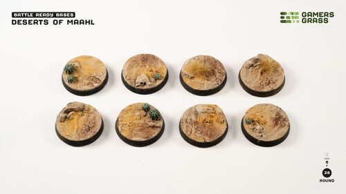 GamersGrass GGB-DR28 Deserts Of Maahl Bases - Round 28mm (x8)