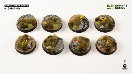 GamersGrass GGB-HLR28 Highland Bases - Round 28mm (x8)