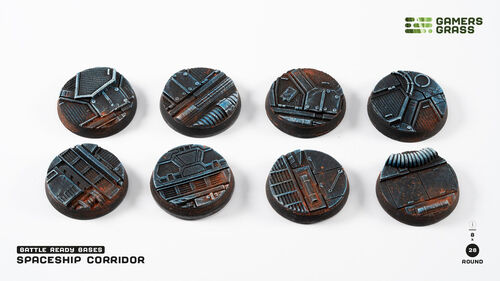GamersGrass GGB-SPR28 Spaceship Corridor Bases - Round 28mm (x8)