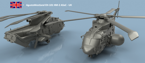 L'Arsenal 2.0 3D100272DEP AgustaWestland EH-101 HM2 ASaC Merlin UK - unfolded blades (1 Helicopter)