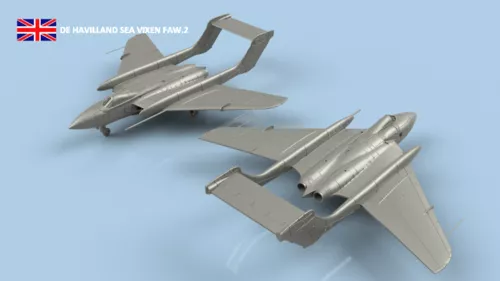 L'Arsenal 2.0 3D100369 De Havilland Sea Vixen FAW.2 unfolded wings - 3D printing (1 plane)