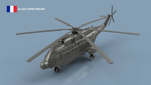 L'Arsenal 2.0 3D100397 Aerospatiale SA.321 Super Frelon unfolded blades - 3D printing (1 helicopter)