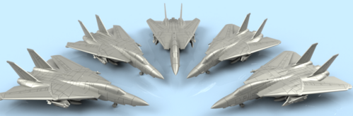 L'Arsenal 2.0 3D100083 Grumman F-14 D Bomcat - folded wings (1 plane)