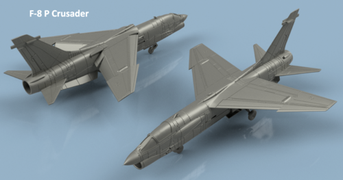 L'Arsenal 2.0 3D100113 Vought F-8 P Crusader Marine Nationale - unfolded wings (1 plane)
