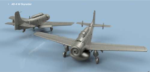 L'Arsenal 2.0 3D100180 Douglas AD-4 W Skyraider - unfolded wings (1 plane)