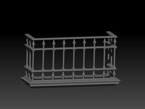 VG DioModels 64101 Set of Balcony and Grate (62 mm x 35 mm x 20 mm)