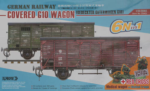 Sabre 35A01-RCSP Gedeckter Gueterwagen G10 - Covered G10 Wagon Red Cross (6 in 1)
