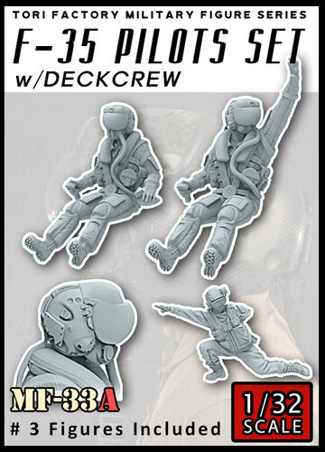 Tori Factory MF-33A F-35 Pilots Set with Deck Crew (3 Figures)