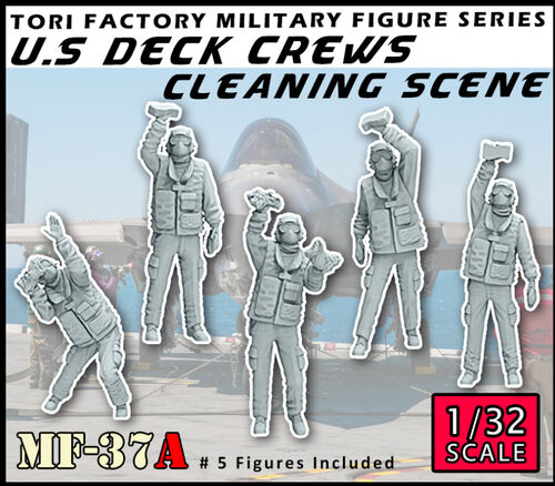 Tori Factory MF-37A US Navy Modern Deck Crews Cleaning Scene (5 Figures)