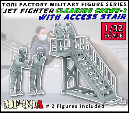 Tori Factory MF-39A Jet Fighter Cleaning Crews 2 with Access Stair