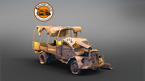 IDAP Technology PMI0677B Opel Blitz 4x4 With Tarpaulin Destroyed
