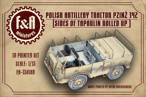 F&A Miniatures 35018B Polish Artillery Tractor Pzinż 342 (Sides Of Tarpaulin Rolled Up)