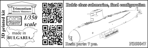 OKB Grigorov N350047 Rubis Class Submarine, Final Configuration