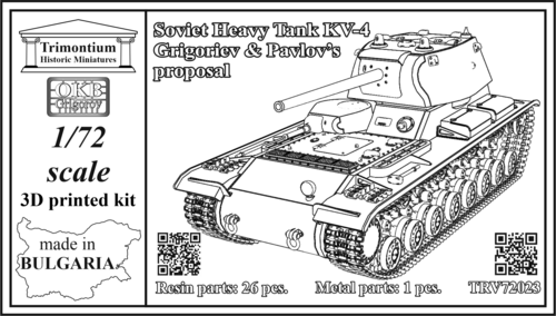 OKB Grigorov TRV72023 Soviet Heavy Tank KV-4, Grigoriev & Pavlov´s Proposal