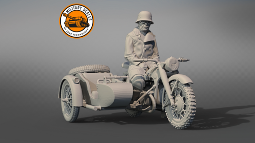 IDAP Technology PMI0613D German Soldiers 1940s With BMW R-12 #2