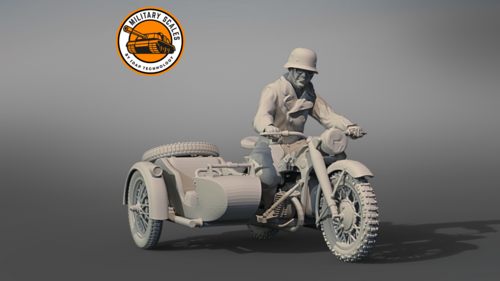 IDAP Technology PMI0612C German Soldiers 1940s With BMW R-12 #1