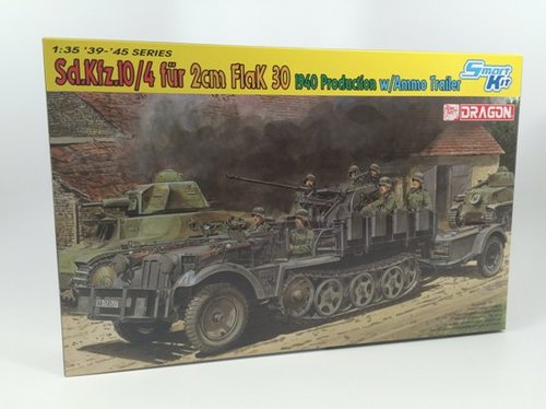 Dragon 6711 Sd.Kfz.10/4 fur 2cm FlaK 30, 1940 w/Ammo Trailer - Smart Kit