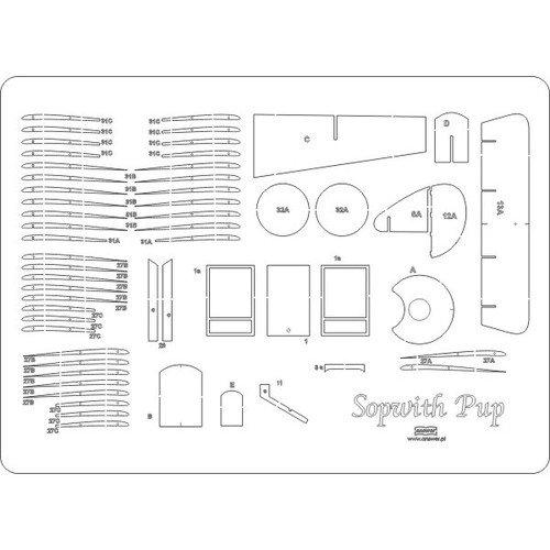 Answer MMM-03-2016-SZK Sopwith Pup - Laser Cut Frames