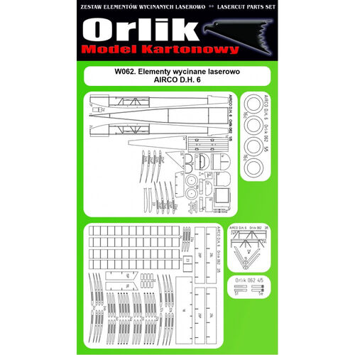 Orlik 062w Elementy wycinane laserowo do modelu AIRCO DH.6