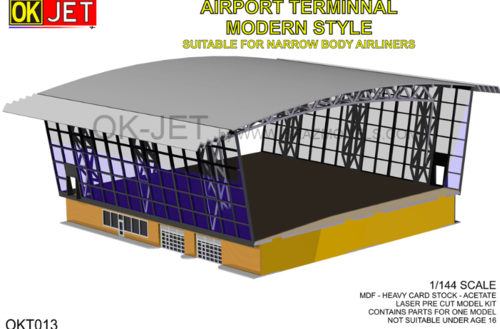 Bra.Z Models OKT013 Airport Terminal Modern architecture style suitable for two narrow body aircrafts