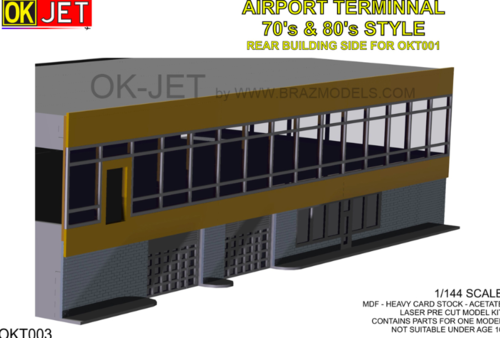 Bra.Z Models OKT003 Airport Terminal '70s & '80s architecture style rear building side for OKT001