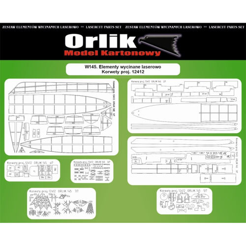 Orlik 145w Elementy wycinane laserowo do modelu korwety pr. 12412