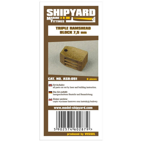 ShipYard ASB051 Triple Ramshead Blocks 7,5mm