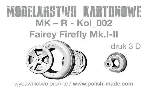 Modelarstwo kartonowe R-KOL002 Fairey Firefly Mk.I-II - Wheels (3D Printing)