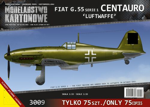 Modelarstwo kartonowe 3009 Fiat G.55 Serie 1 Centauro 'Luftwaffe