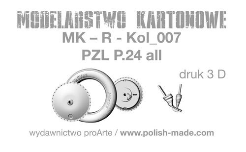 Modelarstwo kartonowe R-KOL007 PZL P.24 - Zestaw Kół