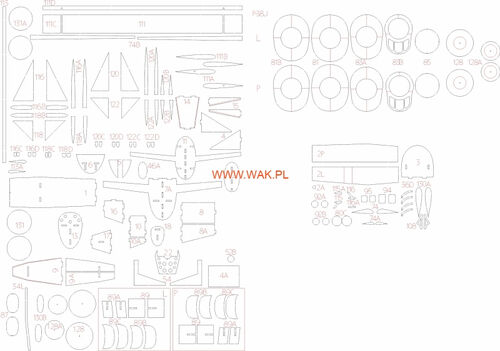 WAK LAS247-2312-2206 P-38H/J Lightning - Laser Cut Parts