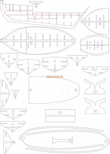 WAK LAS245 Galway Hooker - Laser Cut Parts