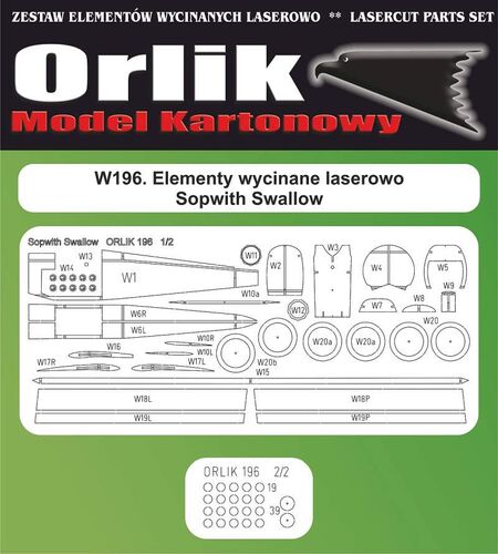Orlik 196w Elementy Wycinane Laserowo Do Modelu Sopwith Swallow