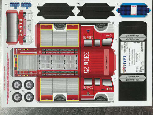 Sklej Model SP28 Straż - ciężki wóz gaśniczy