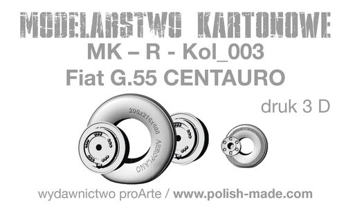 Modelarstwo kartonowe R-KOL003 Fiat G.55 Centauro - Wheels (3D Printing)
