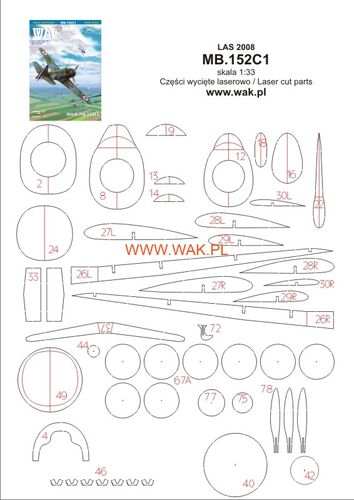 WAK LAS2008 Bloch MB.152C1 - laserowo wycinane części
