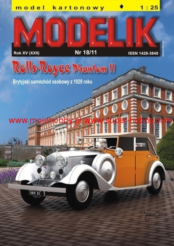 Modelik 18_11 ROLLS-ROYCE PHANTOM II - Brytyjski samochód osobowy z 1929 roku