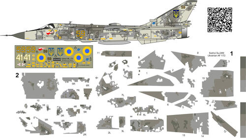 BSmodelle 720287_1 Sukhoi Su-24 MR with SCALPStorm Shadow - Ukrainian Air Force Insignia Decal