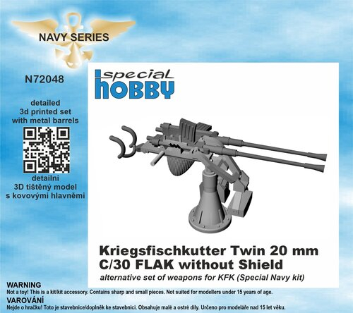 CMK KN72048 Kriegsfischkutter Twin 20mm C/30 Flak Without Shield (For Special Navy Kit)