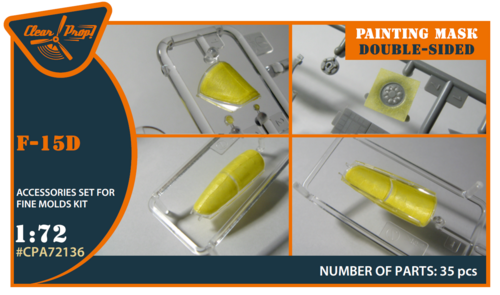 Clear Prop Models A72136 F-15D Painting Mask Double-Sided (For Fine Molds Kit)