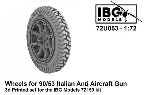 IBG 72U053 Wheels For 90/53 Italian Anti Aircraft Gun - 3D Printed Set For IBG 72159