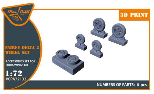 Clear Prop Models A72133 Fairey Delta 2 Wheel Set (For Dora Wings Kit)
