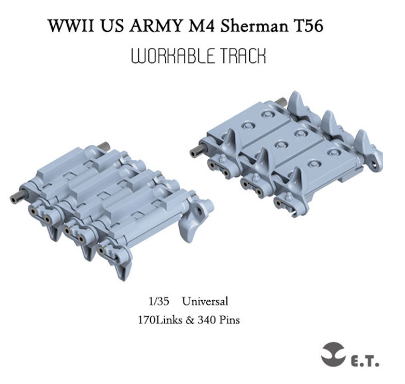 ET Model P35-088 US WWII M4 Sherman - T56 Workable Track